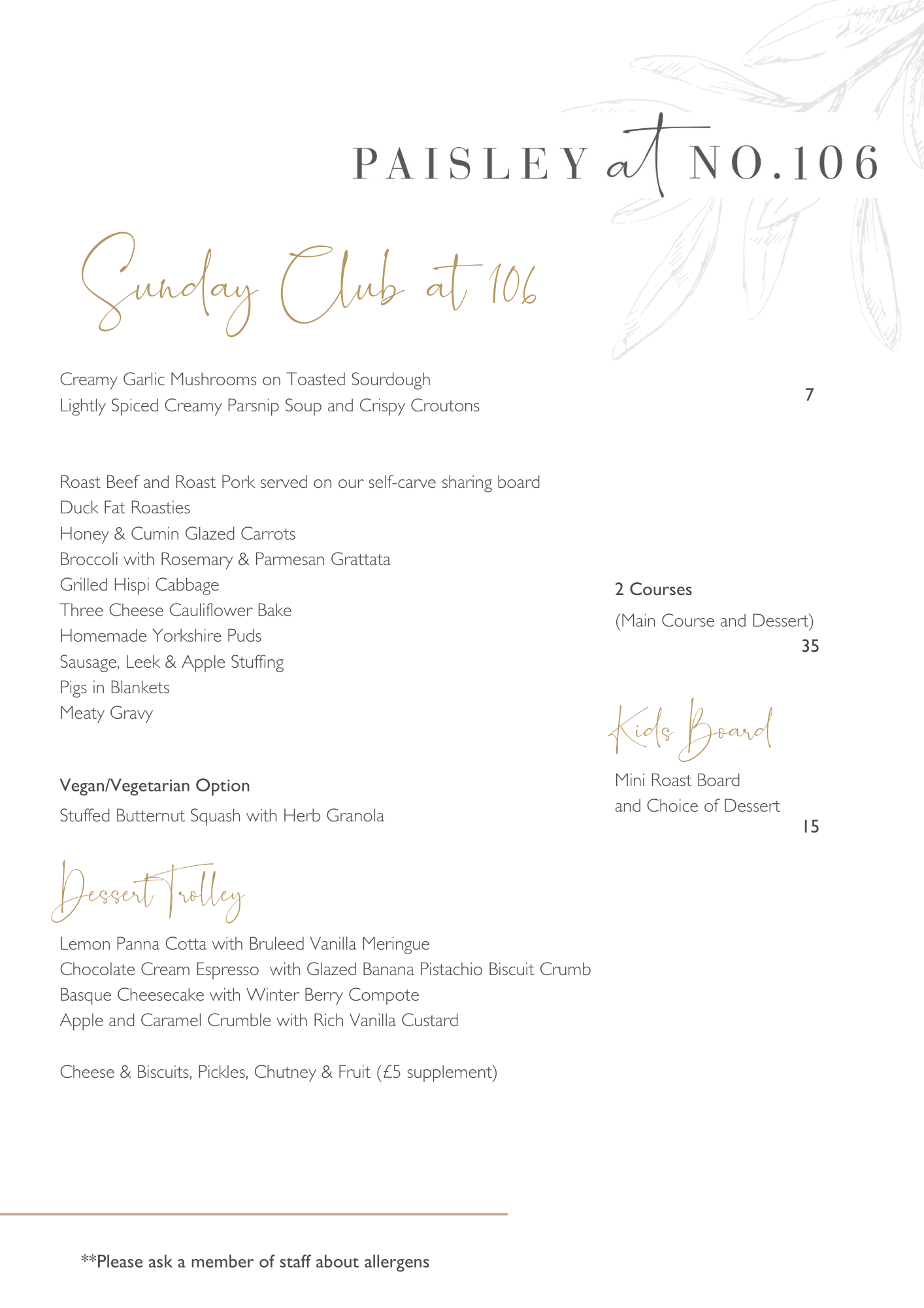 Sunday Club - Paisley at 106